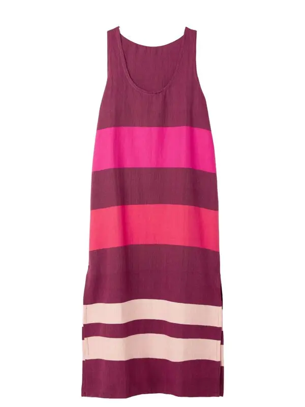 LEMLEM Lilian Striped Cotton Midi Dress - Red