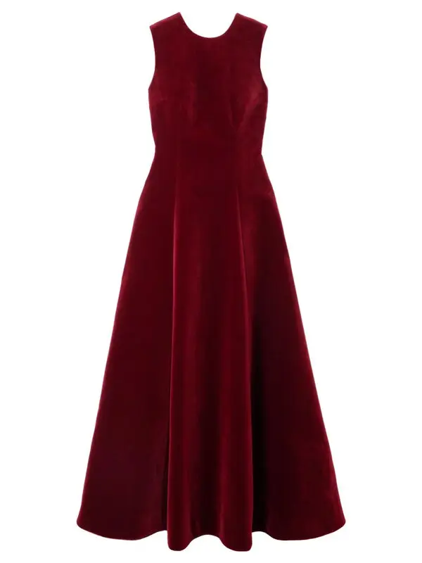 EMILIA WICKSTEAD Cotton-velvet Fitted Dress - Brown