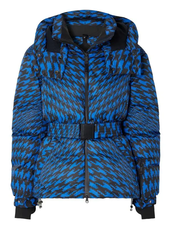Perfect Moment Belted Quilted Houndstooth Ski Jacket - No