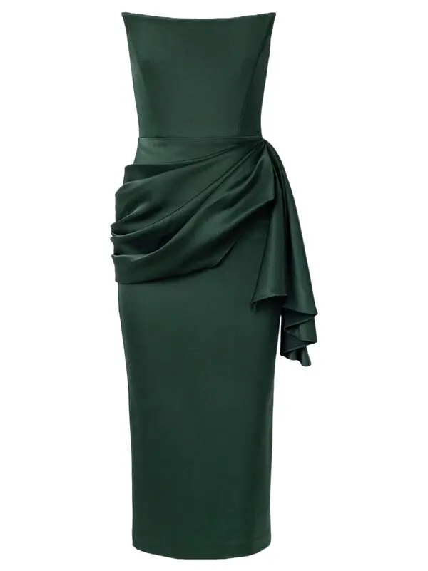Alex Perry Strapless Draped Midi Dress - No