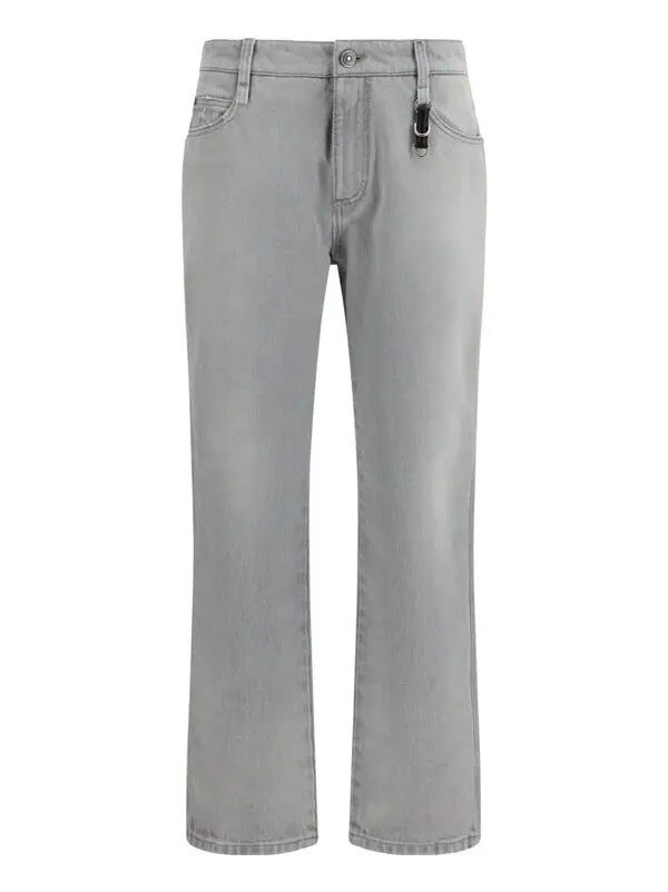 Ermanno Scervino Distressed Logo Patch Straight Leg Pants - Grey
