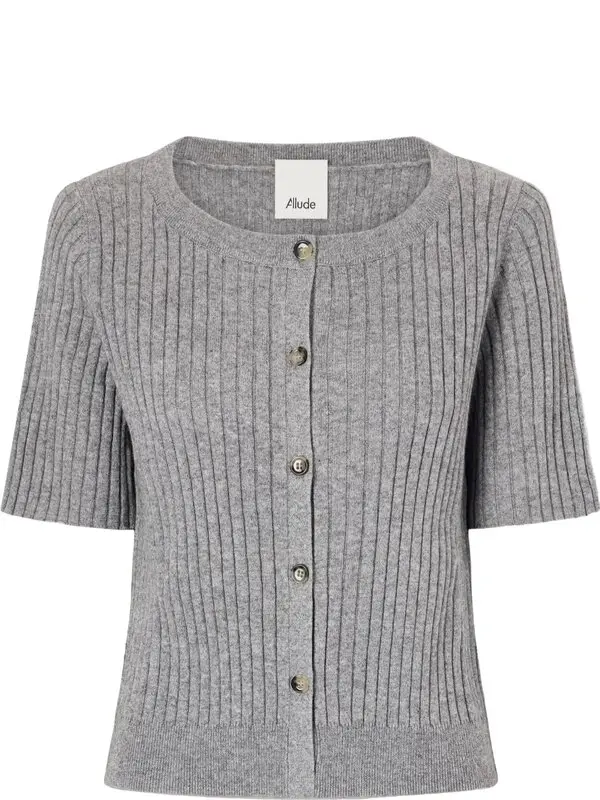 ALLUDE Ribbed Cotton-cashmere Blend Knit Top - No