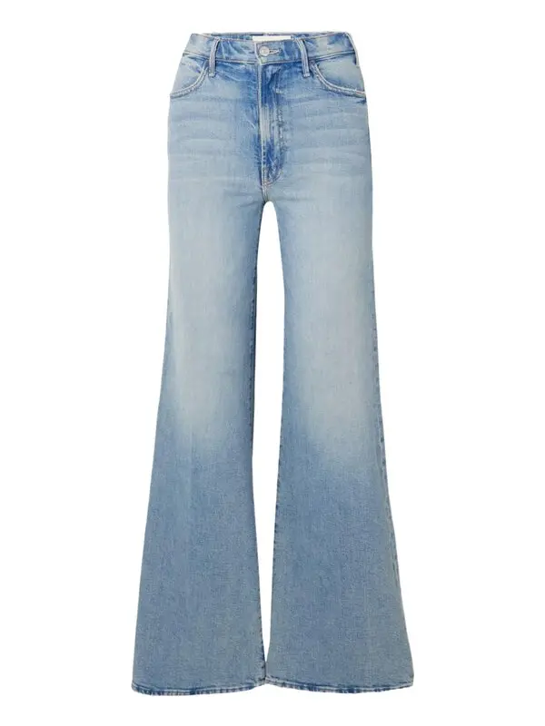 MOTHER The Hustler Roller Sneak High-rise Wide-leg Jeans - Gray