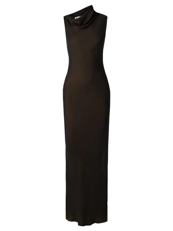 KALLMEYER One-shoulder Silk Maxi Dress - Black
