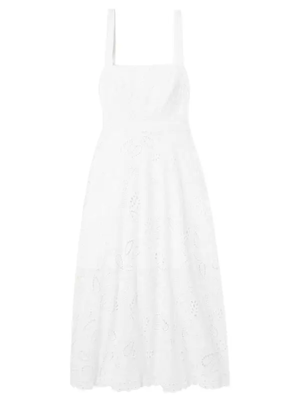 Saloni Embroidered Midi Dress - No