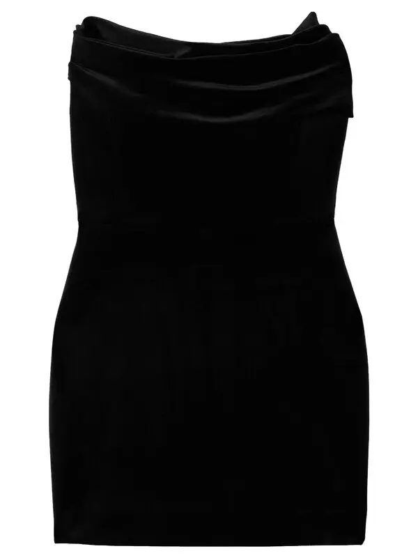 Alex Perry Velvet Strapless Dress - Black