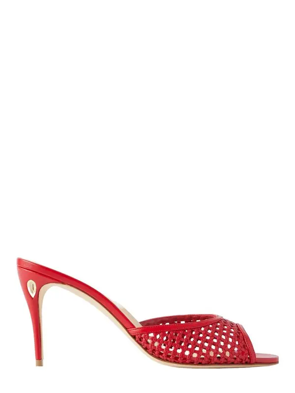 Jennifer Chamandi 85mm Guido Heeled Mules - Red