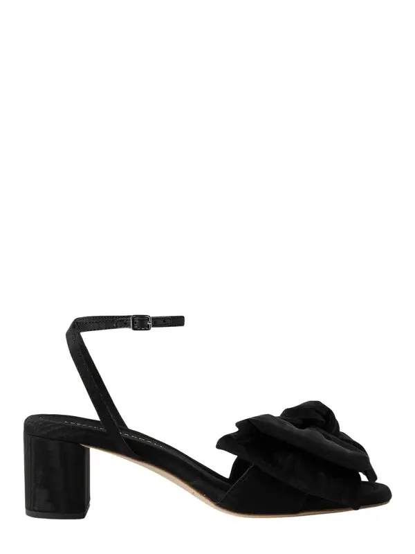 LOEFFLER RANDALL Bow Embellished Block Heel Sandals - Black