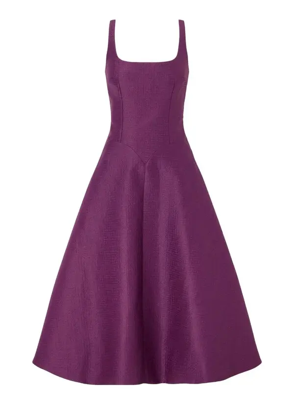 EMILIA WICKSTEAD Textured-satin Midi Dress - No