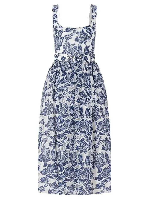 Borgo De Nor Floral Cotton Maxi Dress - Blue