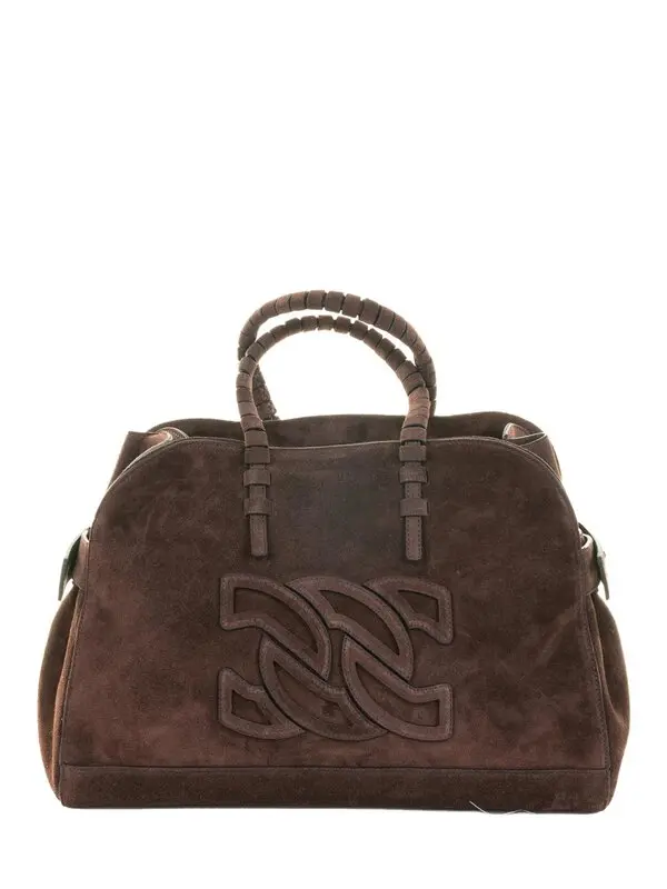 Casadei Park Avenue Velour Bag - Brown
