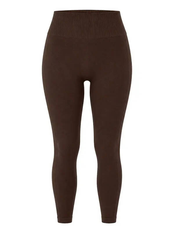 HEART AND SOUL Chocolate Axis High-waisted Activewear Leggings - Brown