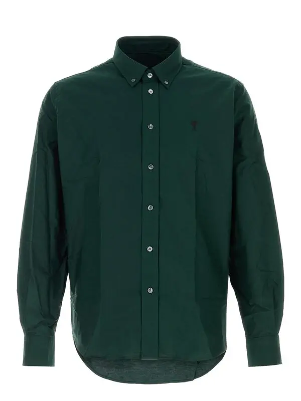 AMI Paris Bottle Oxford Shirt - Green