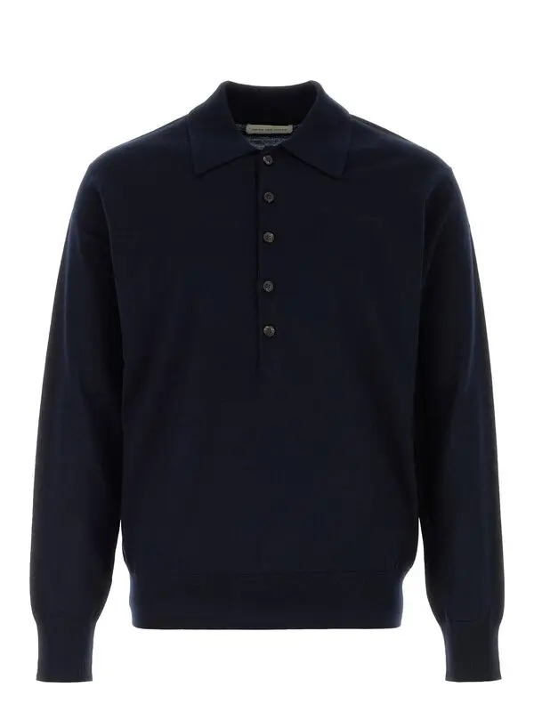 Dries Van Noten Navy Wool Pullover Sweater - Blue