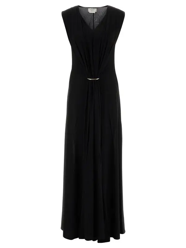 Sportmax Stretch Viscose Fervida Dress With Metal Detail - Black