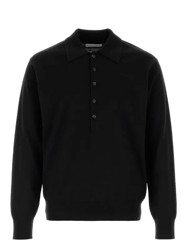 Dries Van Noten Merino Wool Collared Sweater - Black