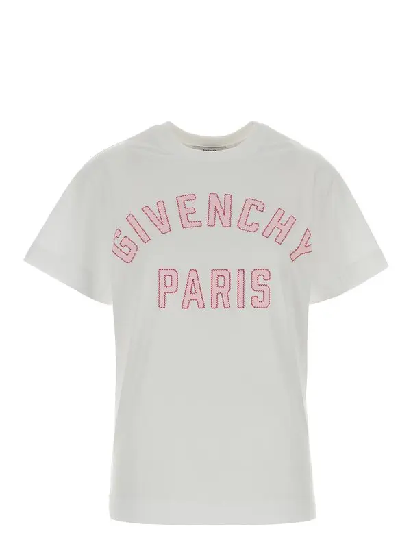 Givenchy Cotton T-shirt With Embroidered Logo - White
