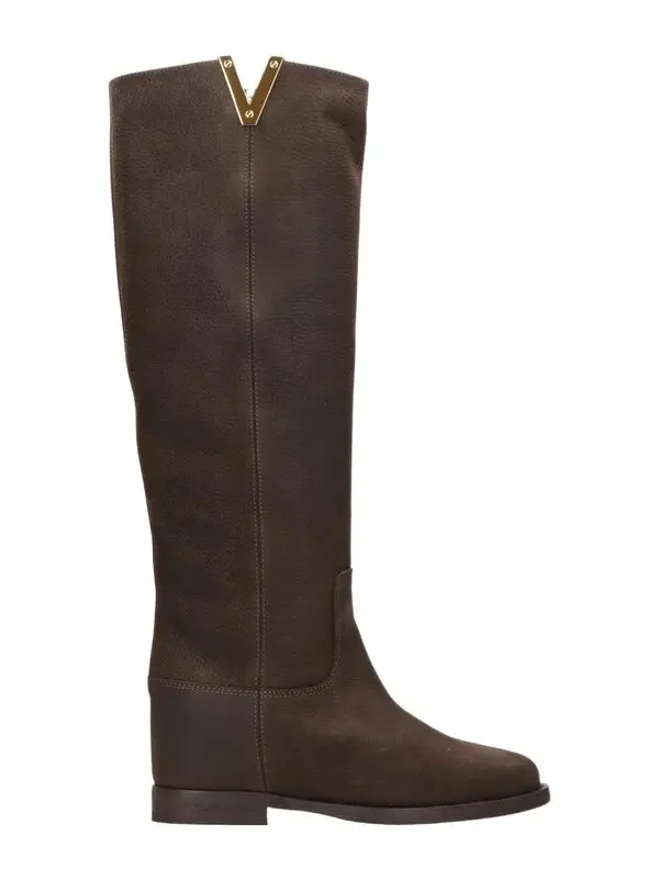 VIA ROMA 15 Round Toe Boots - Brown