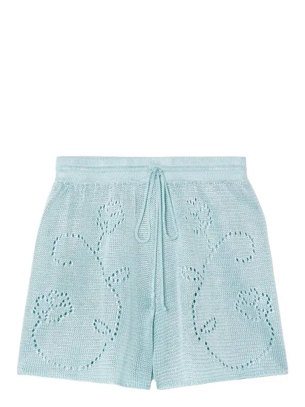 Calle Del Mar Pointelle Knit Shorts - No