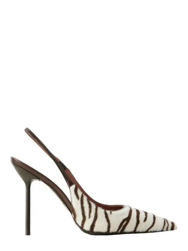 Paris Texas Zebra-print Slingback High Heels - Brown