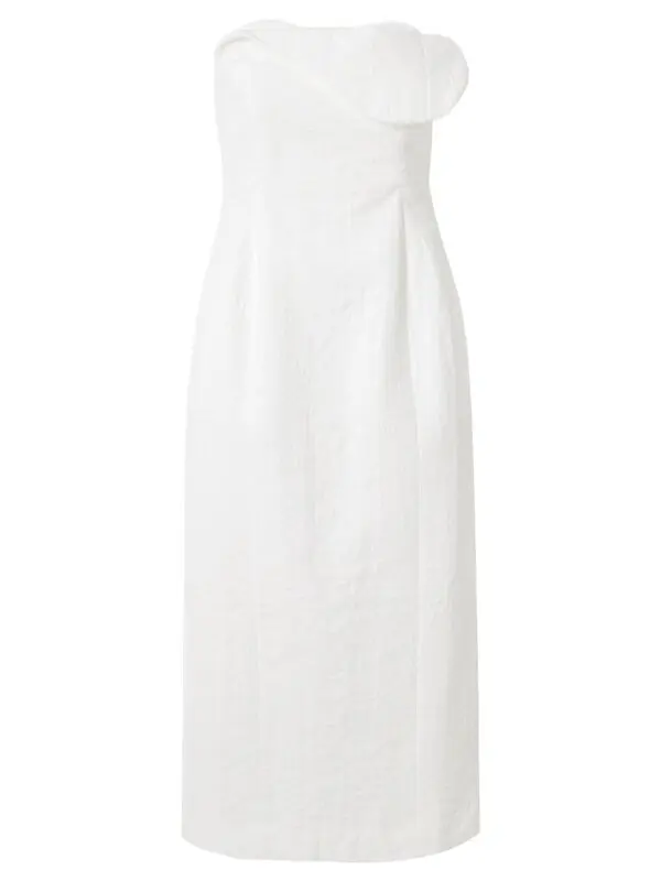 Mara Hoffman Sweetheart Neckline Fitted Midi Dress - White