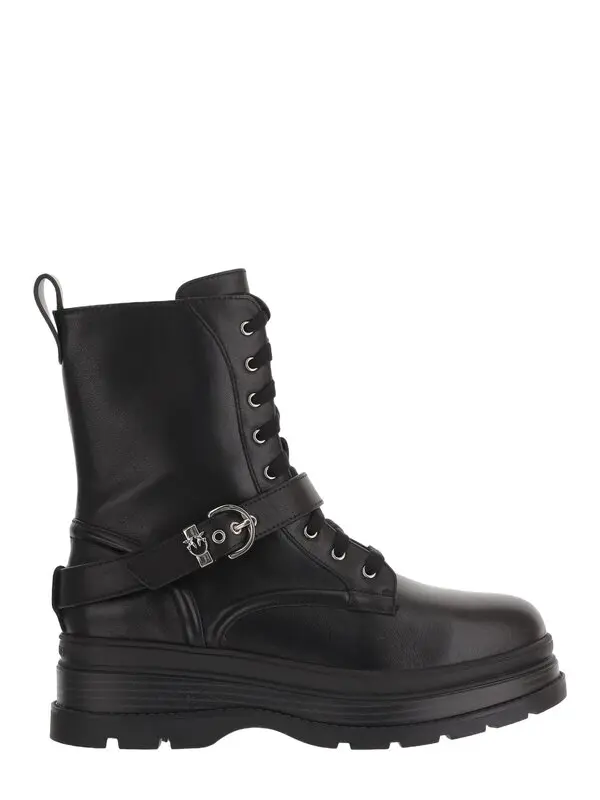 Pinko Buckled Lace-up Combat Boots - No