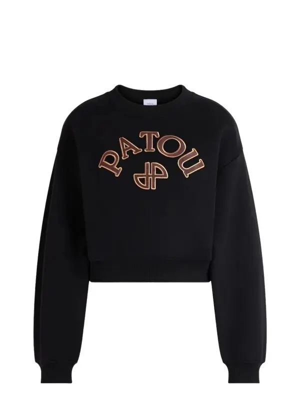 PATOU Logo Cropped Sweatshirt - Black