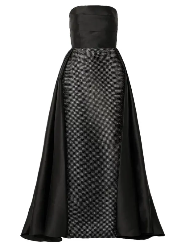 Solace Strapless Pleated Gown - Black
