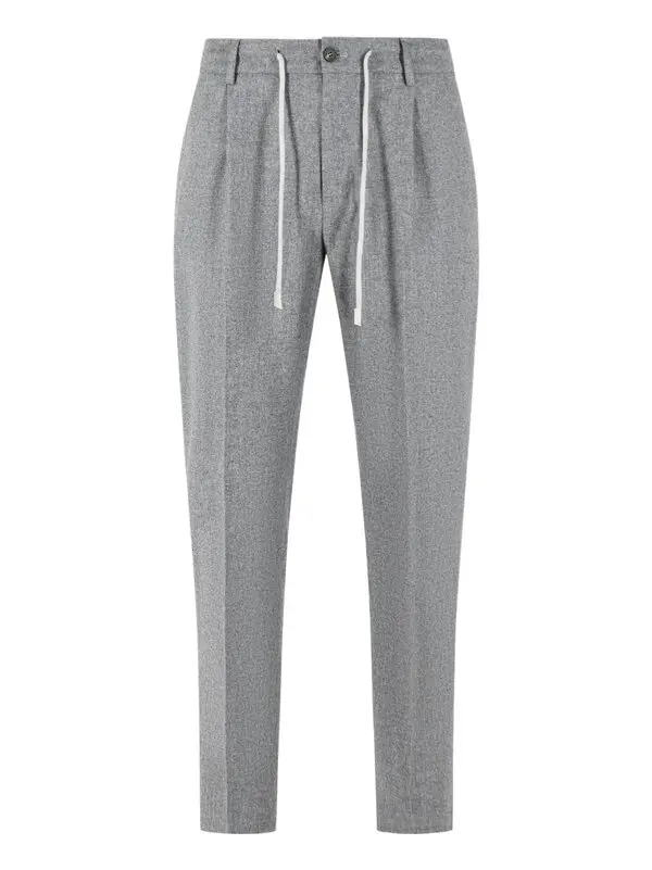 Eleventy Drawstring Pleated Trousers - Grey