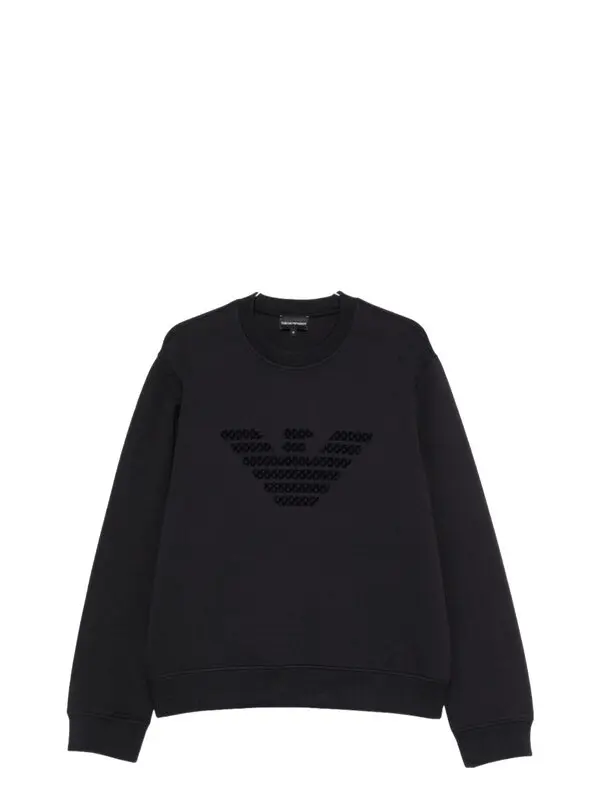 Emporio Armani Crewneck Sweatshirt With Logo Print - Black