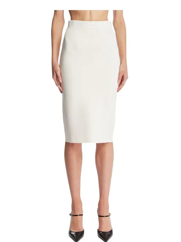 TOM FORD Elasticated Waistband Midi Skirt - White