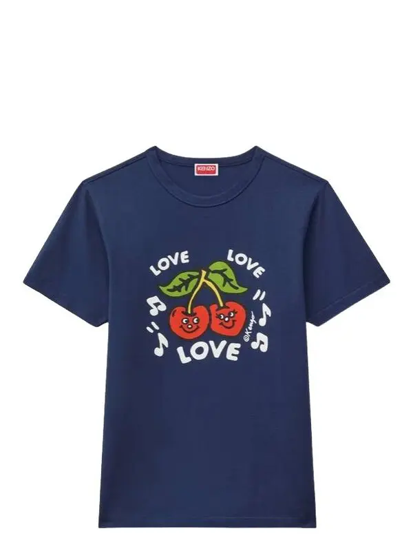 Kenzo Loves' T-shirt In Cotton - Blue-black