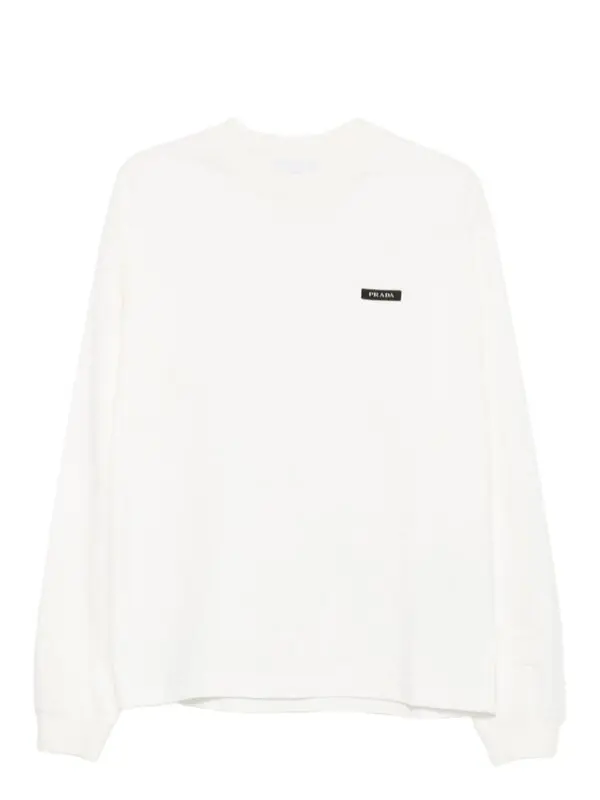 Prada Long-sleeved Cotton T-shirt - White