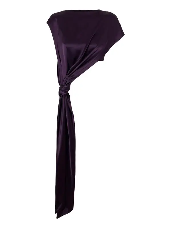 Galvan Cropped Satin Top - No