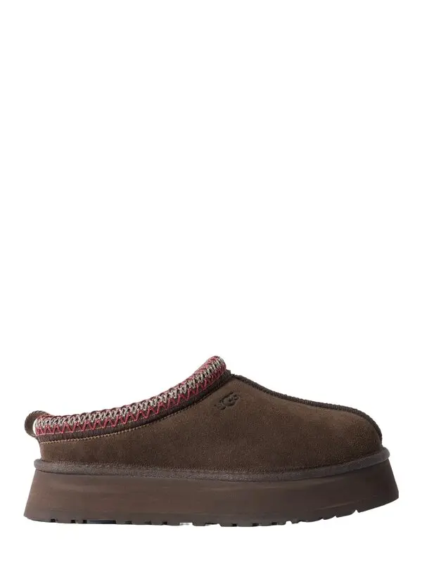 UGG Embroidered Shearling Slip-on Slipper - No
