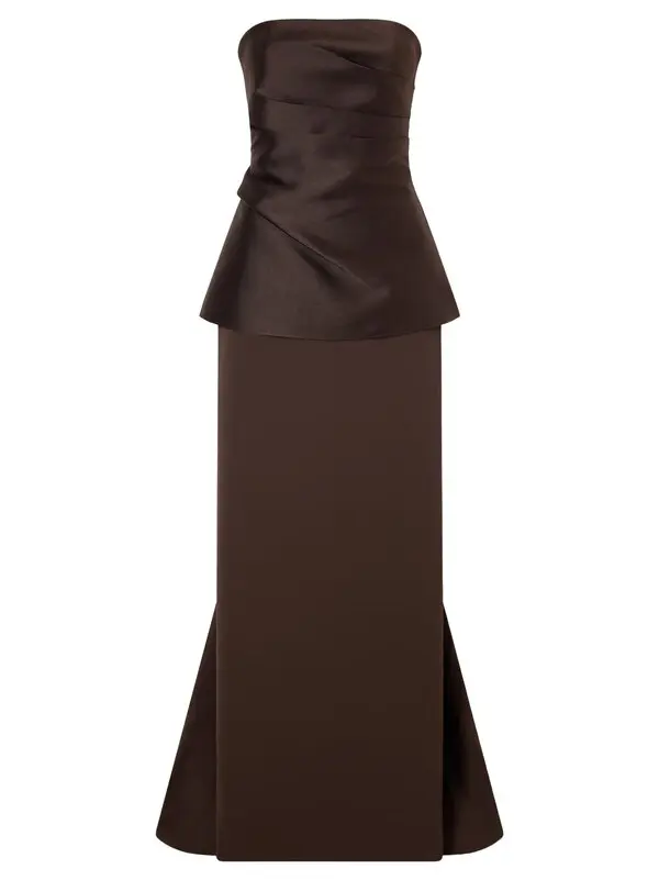 Solace Satin And Crepe Maxi Dress - Black