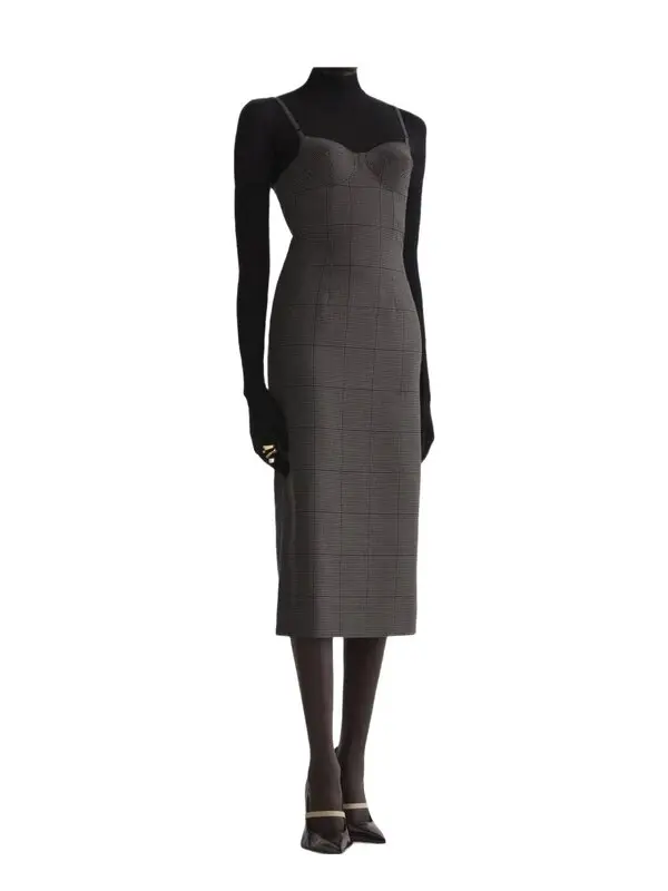 MUGLER Midi Lingerie Dress - Grey