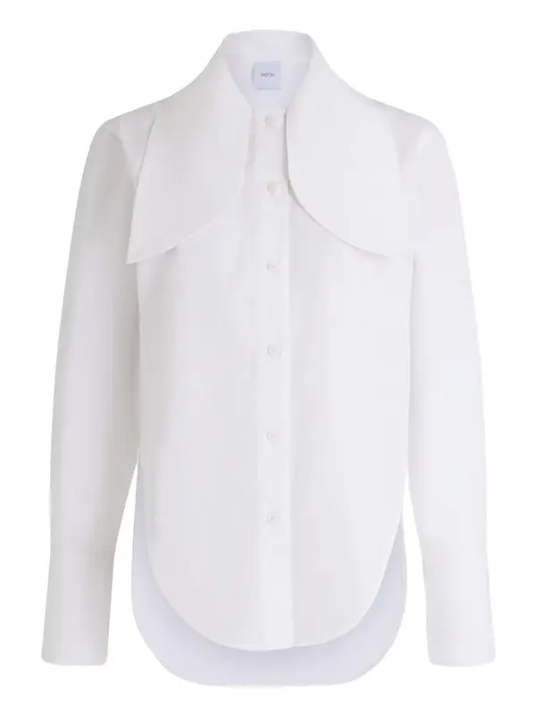 PATOU Oversized Collar Long Sleeve Shirt - White