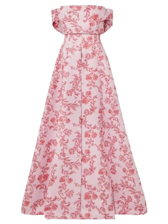 EMILIA WICKSTEAD Floral Print Faille Gown - Pink