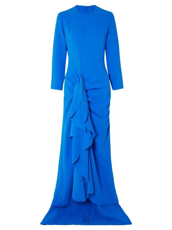 Solace Nia Ruffled Crepe Gown - No