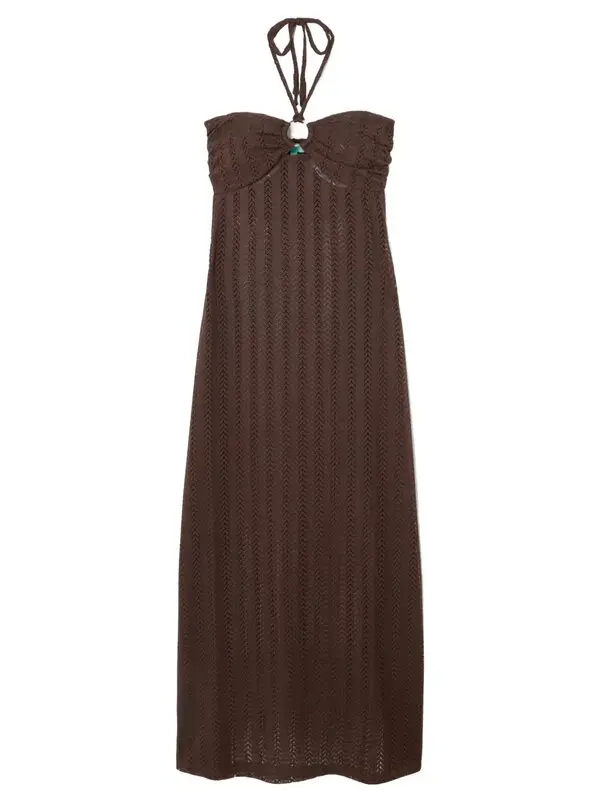 Melissa Odabash Embellished Crocheted Halterneck Maxi Dress - Green