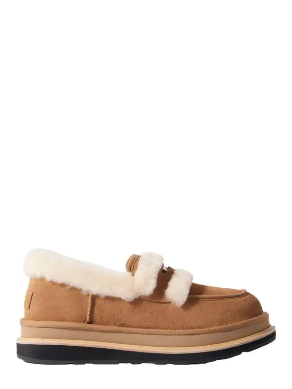 UGG Platform Casual Loafers With Shearling Lining - Nude