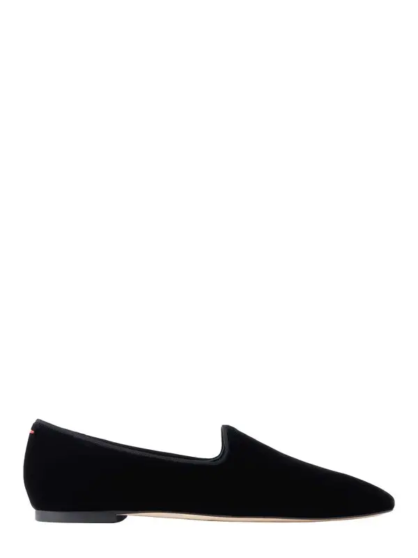 AeydĒ Solid Velvet Loafers - Black