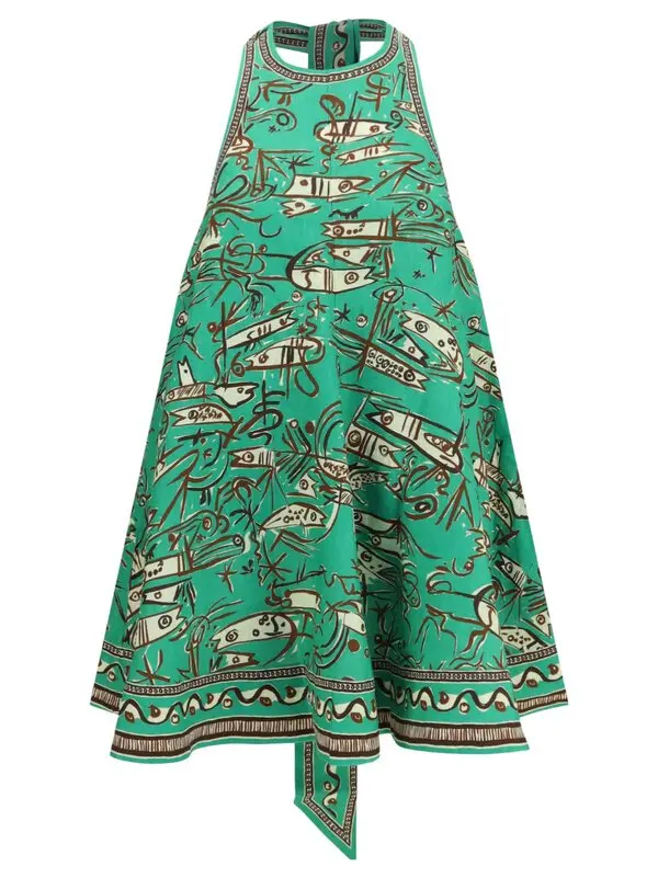 ALEMAIS Fish Sticks Mini Dress - Green