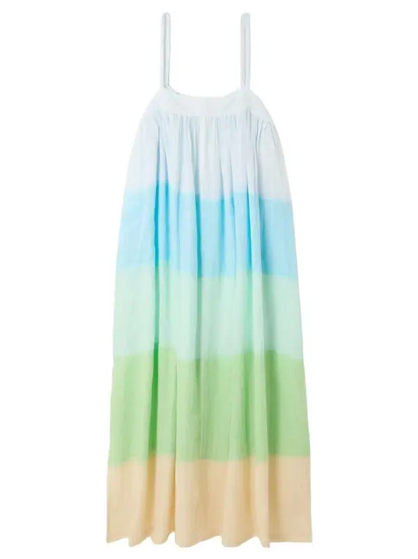 LEMLEM Striped Cotton Gauze Midi Dress - Green