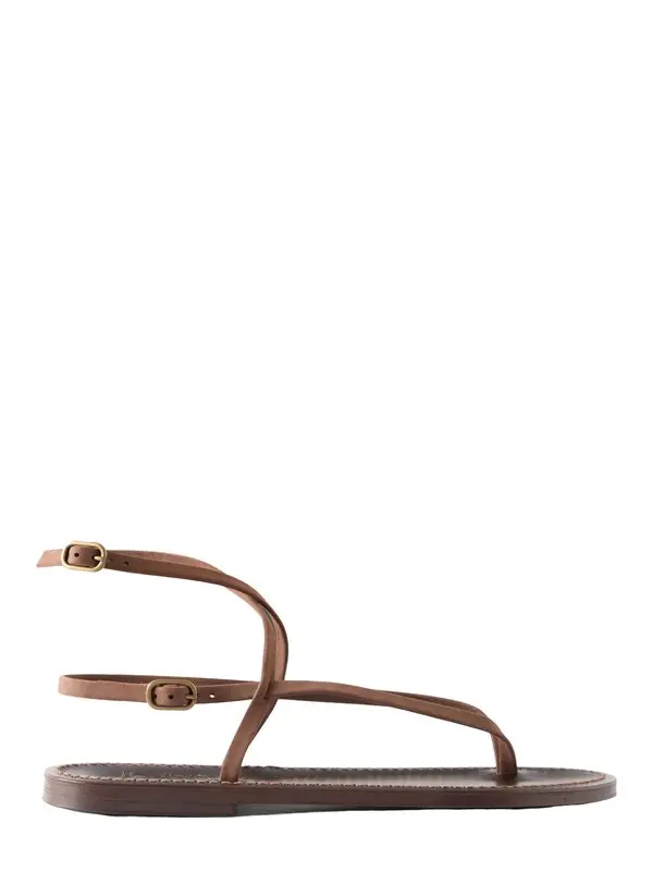 K.JACQUES Abako Nubuck And Leather Thong Sandals - No