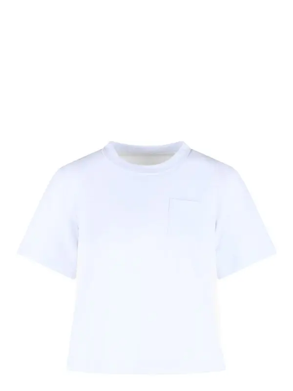 Sacai Cotton T-shirt With Denim-effect Back Panel - White