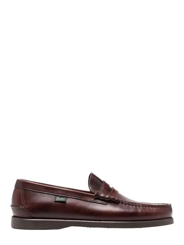 Paraboot Coraux Smooth Leather Penny Loafers - Brown