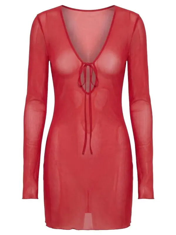 ALOMA STUDIO Améthyste Mini Mesh Dress - Red