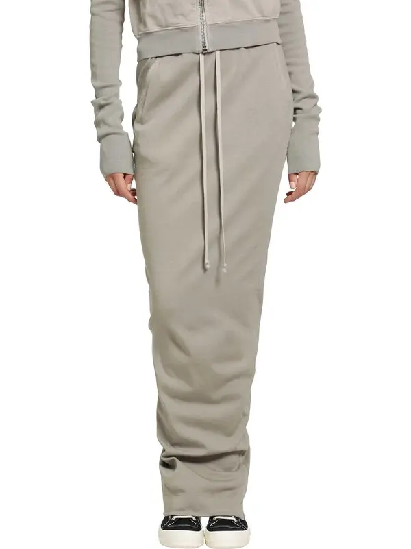 Rick Owens Compact Cotton Jersey Pull On Pillar Skirt - Grey